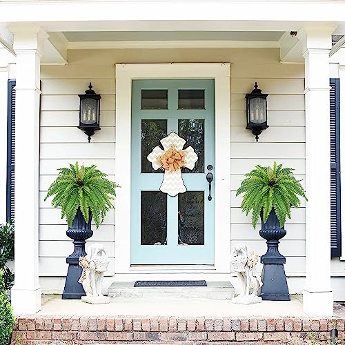 Galebeiren Artificial Ferns for Outdoors & Indoors, 40in Large Faux Ferns 39 Fronds Fake Boston Fern Plant for Planter Garden Porch Entrance Home Windowsill Yards Farmhouse Decoraction (1 Stem)