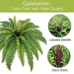 Galebeiren Artificial Ferns for Outdoors & Indoors, 40in Large Faux Ferns 39 Fronds Fake Boston Fern Plant for Planter Garden Porch Entrance Home Windowsill Yards Farmhouse Decoraction (1 Stem)