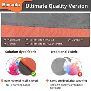 Simpelg Round Patio Furniture Covers, Outdoor furniture cover waterproof, Outdoor Table Chair Set Covers, Anti-Fading Rip-Stop Cover for Patio Furniture Set, 84" DIA x 28"H, Windsor Red/Grey