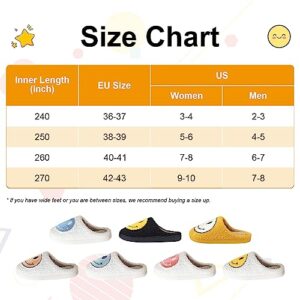 Smiley Face Slippers for Women, Cozy Smiley Slippers Fluffy Retro Preppy Slippers Comfy Happy Face Slippers Soft Slippers for Women