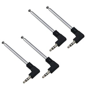 ruiwaer 4pcs am antenna mini fm radio antenna 3.5mm male telescopic antenna for mobile cell phone portable radio stereo receiver av audio video home theater receiver bose radio, black