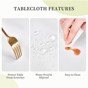 NJZOXR Basalt Stones Bamboo Fitted Tablecloth Rectangle Table Cover - Table Cloth - Fitted Table Covers for 5 Foot Tables