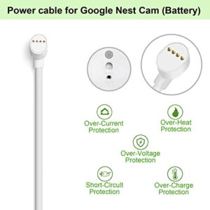 iMah 2-Pack 19.6FT Power Charging Cable Compatible with Google Nest Cam (Battery) Extended Charge Cord Weatherproof Camera Charger, 19.6ft (6m)