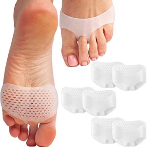 metatarsal pads ball of foot cushions - metatarsal pads for women and men - soft gel foot pads metatarsal foot forefoot cushioning foot pain relief -bunion corrector cushion,soft & breathable-6 pieces