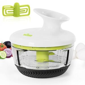 manual food chopper vegetable cutter - garlic onion processor hand chopper for kitchen, 300ml grinder to chop vegetables fruits nuts onions garlic salads