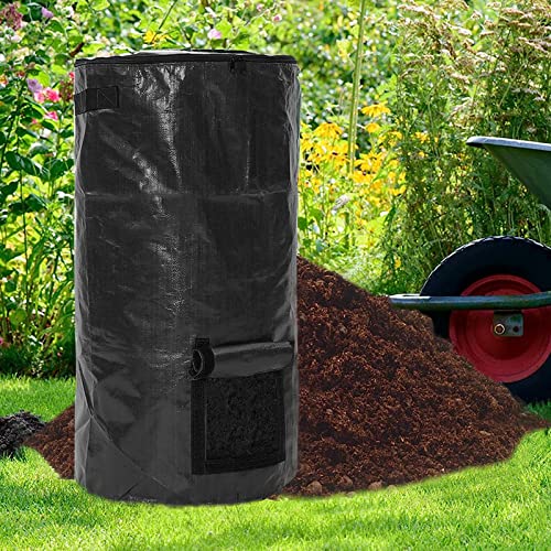 Compost Bin Bags 34 Gallon Compost Bin Garden Compost Bin Bags for Garden Yard Garbage Cans (Black 1pc)