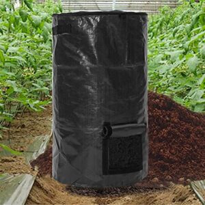 Compost Bin Bags 34 Gallon Compost Bin Garden Compost Bin Bags for Garden Yard Garbage Cans (Black 1pc)