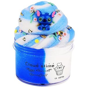 cloud slime with cute charms, colorful slime scented diy slime supplies for boys and girls, stress relief toy for kids education, party favor, best birthday gift,(7oz 200ml)