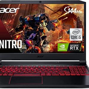 acer Nitro 5 AN515 15.6" FHD 144Hz IPS Premium Gaming Laptop, Intel Quad-Core i5-10300H, 16GB RAM, 512GB PCIe SSD, NVIDIA GeForce RTX 3050 4GB, Backlit Keyboard, Windows 10 Pro + HDMI Cable, Black