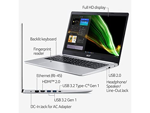 acer Aspire 5 A515 15.6" FHD IPS Premium Business Laptop, AMD 4-Core Ryzen 7 3700U Upto 4.0GHz, 40GB RAM, 1TB PCIe SSD, Backlit Keyboard, Fingerprint, Windows 11 Pro + HDMI Cable, Silver