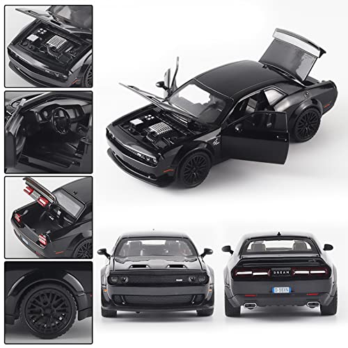 OANMYJJO Toy Cars for Kids 1/32 Dodge Challenger Hellcat Die Cast Metal Toy Cars,Pull Back Hellcat CarWith Light and Music Hellcat Toy Car Collectible Model Cars,for Boys Age 3 + Year Old