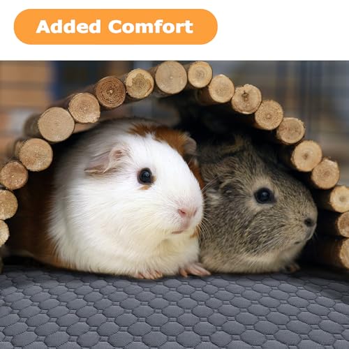 Cimiycob Guinea Pig Cage Liners for C&C 27 x14in 2 Pack, Washable Guinea Pig Pee Pads, Waterproof Reusable & Anti Slip, Super Absorbent Guinea Pig Bedding for Small Animal, Rabbit, Bunny, Chinchilla