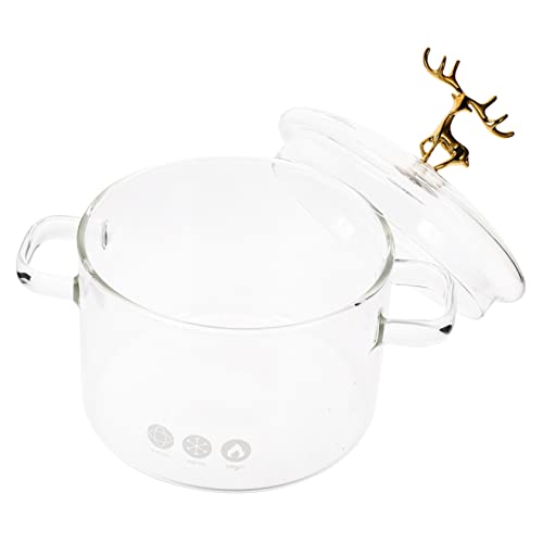 DOITOOL Soup Pot Korean Pots for Cooking Casserole Dish with Lid Korean Ramen Pot Home Cookware Instant Noodle Bowl Stew Pot Kitchen Glass Cookware Kitchen Cooking Pot Kitchenware