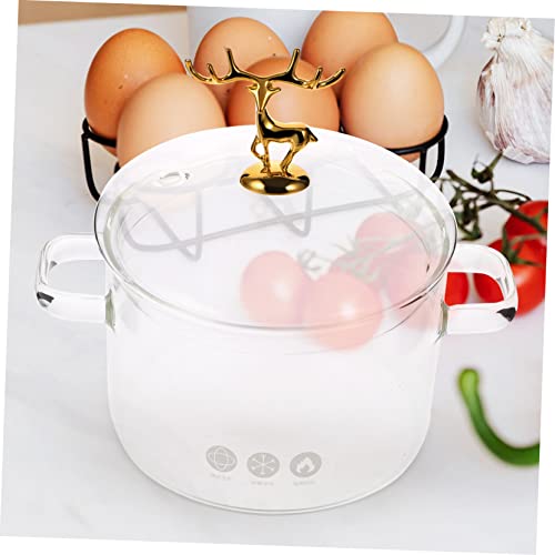 DOITOOL Soup Pot Korean Pots for Cooking Casserole Dish with Lid Korean Ramen Pot Home Cookware Instant Noodle Bowl Stew Pot Kitchen Glass Cookware Kitchen Cooking Pot Kitchenware