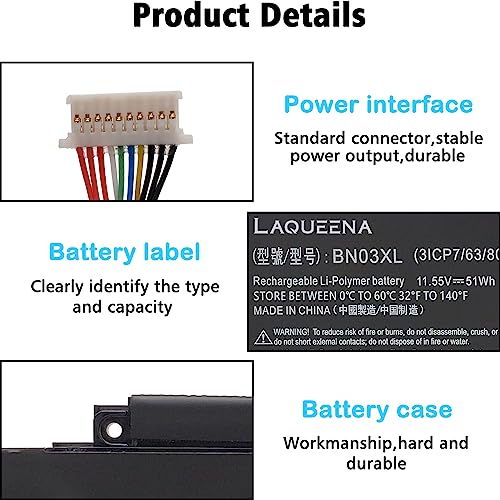 LAQUEENA BN03XL Laptop Battery Compatible with HP Envy 13 13-ba 13-AR 13-AY Envy X360 15 2020 15-ED 15M-EE 15M-EE0023DX 15M-EE0013DX Series Notebook HSTNN-DB9N L73965-271 L76985-271 L77034-005