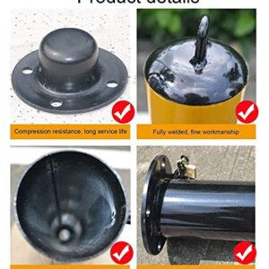 BYZOM Removable Car Parking Space Lock Bollard High 750mm Parking Bollard with Padlock & Screw Parking Barrier Post Easy Installation