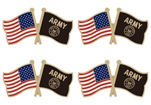 us army gold crest crossed double flag lapel pins small mini military flags friendship pin badge pack of 4