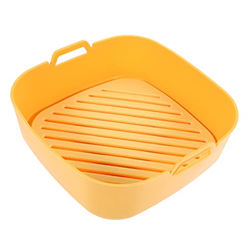 SHOWERORO Air Fryer Silicone Air Fryer Oven Air Fryer Pad Para Air Fryer Air Fryer Cooking Pot Air Fryer Pan Baking Mat Yellow To Rotate Household Silica Gel Round Cake Pans Oven Air Fryer