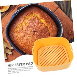 SHOWERORO Air Fryer Silicone Air Fryer Oven Air Fryer Pad Para Air Fryer Air Fryer Cooking Pot Air Fryer Pan Baking Mat Yellow To Rotate Household Silica Gel Round Cake Pans Oven Air Fryer