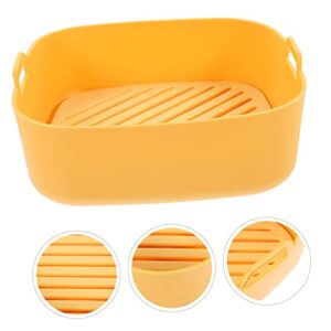 SHOWERORO Air Fryer Silicone Air Fryer Oven Air Fryer Pad Para Air Fryer Air Fryer Cooking Pot Air Fryer Pan Baking Mat Yellow To Rotate Household Silica Gel Round Cake Pans Oven Air Fryer