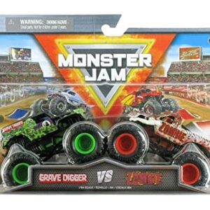 Monster Jam, Official Grave Digger vs Zombie New 2023 Series 22 Monster Truck, Collector Die-Cast Vehicle, 1:64 Scale, Kids Toys for Boys Ages 3 and up