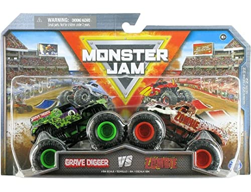 Monster Jam, Official Grave Digger vs Zombie New 2023 Series 22 Monster Truck, Collector Die-Cast Vehicle, 1:64 Scale, Kids Toys for Boys Ages 3 and up