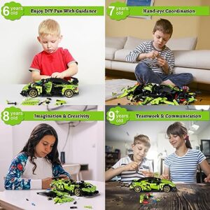 Remote & APP Controlled Robot/Car STEM Building Kit for Kids, 2in1 STEM Building Toys, 461 Pcs Educational Building Blocks for Kids Science Learning, Remote Control Car Toy Set for Boys Girls (Green)