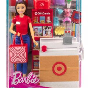 Barbie Doll Skipper & Playset, Target Supermarket with 25 Grocery Store-Themed Accessories Including Food, Check-Out Counter & Shelves