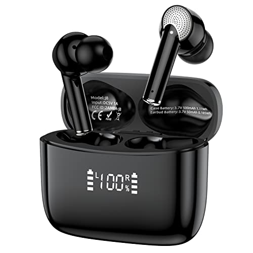 Bluetooth Headphones, in-Ear Headphones Wireless Bluetooth 5.3 with LED Display,IPX7 Waterproof Wireless Headphones Touch Control,Headphones Wireless Bluetooth HiFi Stereo Sound