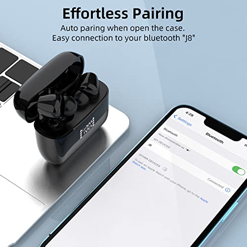 Bluetooth Headphones, in-Ear Headphones Wireless Bluetooth 5.3 with LED Display,IPX7 Waterproof Wireless Headphones Touch Control,Headphones Wireless Bluetooth HiFi Stereo Sound