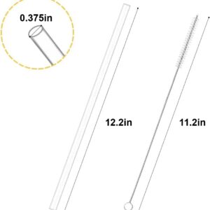 Replacement Straw for Stanley 40 oz 30 oz Cup Tumbler, 10 Pack Reusable Straws with Cleaning Brush for Stanley Adventure Travel Tumbler, Plastic Clear Straw for Stanley Accessories