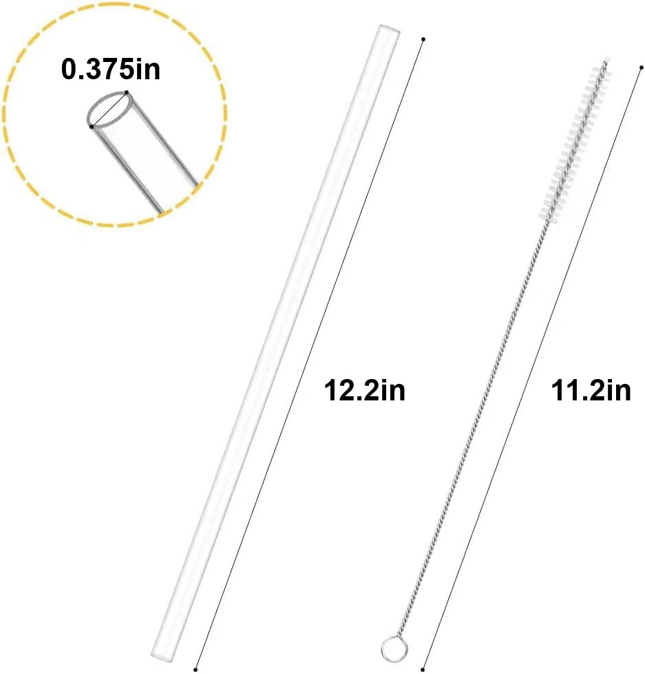 Replacement Straw for Stanley 40 oz 30 oz Cup Tumbler, 10 Pack Reusable Straws with Cleaning Brush for Stanley Adventure Travel Tumbler, Plastic Clear Straw for Stanley Accessories