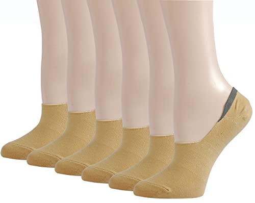 JORMATT 6 Pairs No Show Socks Women Non Slip Low Cut Short Socks with Grips Flat Boat Liner Socks, Women Shoe Size 5-8