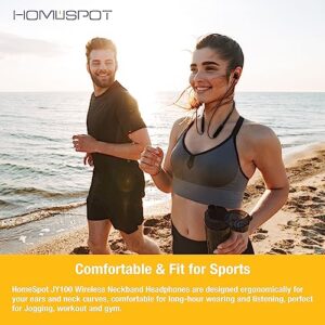 HomeSpot Neckband Wireless Earbuds [2023 Version] aptX Low Latency Bluetooth 5.1 Headphones Qualcomm® CVC™ for Gym, Running, Gaming & Meeting Compatible with iPhone, Samsung Galaxy, Google