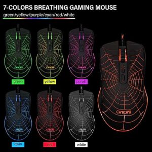 Gaming Keyboard and Mouse for Mac PC PS5 PS4 Xbox One Gamers, RGB Backlit LED Mechanical Feel Keyboard with Multimedia Keys Number Pad, 104 Keys USB Desktop Computer Windows Keyboard