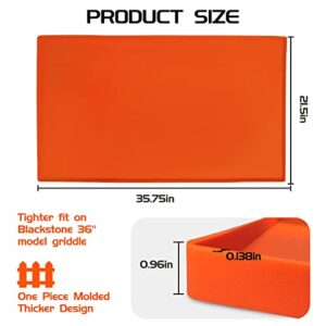 Silicone Griddle Mat Cover for Blackstone 36 Inch Griddle, Heavy Duty Food Grade Silicone Grill Mat, Griddle Accessories for Blackstone, All Season Protective Cover for Blackstone Grill (Orange)