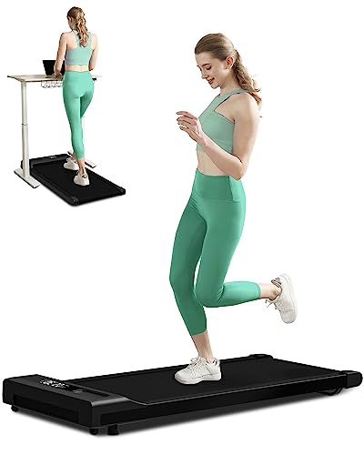 Walking Pad Treadmill, 2 in 1 Under Desk Treadmill with Remote Control, Compact Mini Treadmill in LCD Display, Installation-Free Jogging Machine for Home/Office.D1-Black…