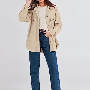 ANRABESS Oversized Jackets for Women Casual Button Down Shirts Corduroy Shacket 2023 Fall Fleece Cardigan Blouse Trendy Coat with Pockets 1027xingse-L