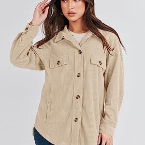 ANRABESS Oversized Jackets for Women Casual Button Down Shirts Corduroy Shacket 2023 Fall Fleece Cardigan Blouse Trendy Coat with Pockets 1027xingse-L