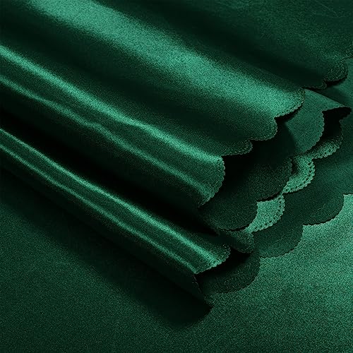 KKJIAF 6 Packs Hunter Green Satin Tablecloth 58" x 102" Rectangle Bright Silky Smooth Satin Table Cover for Wedding Party Banquet Decoration