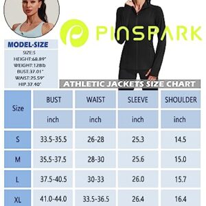 Pinspark Womens Workout Jackets Thumb Holes Sports Top Casual Soft Lightweight Athletic Jacket Full Zip Track Coats