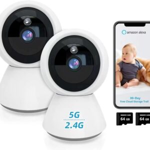 WiFi Camera Indoor Security Camera 2K 5GHz & 2.4GHz Security Camera Cameras for Baby/Elder/Dog/Pet Camera with Phone app Smartphone