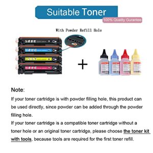 Misee Toner Refill Kit Compatible for Canon CRG-045 CRG-046 CRG-054 054H CRG-055 055H Color Series Printer 4-Pack (Without Tools)