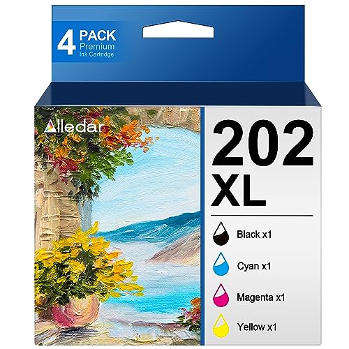 202 Ink Cartridges Combo 4-Pack Remanufactured Replacement for Epson 202 Ink Cartridges for Workforce WF-2860 Expression Home XP-5100 Printer (1 Black, 1 Cyan, 1 Magenta, 1 Yellow)