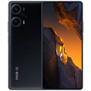 Xiaomi Poco F5 5G + 4G LTE 256GB + 12GB Global Version Unlocked 6.67" 120Hz 64Mp Triple Camera (Tmobile Mint Tello Metro USA Market) + (w/Fast Car 51W Charger Bundle) (Black (Global))