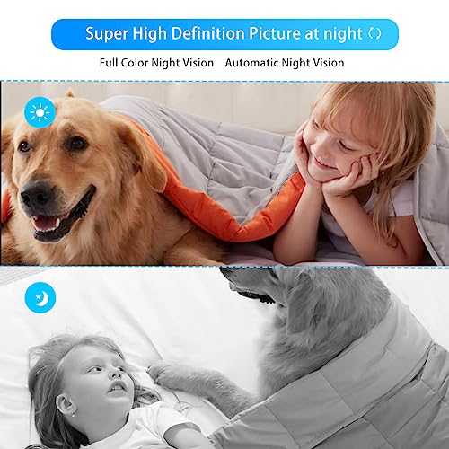 4MP Indoor Security Camera Pet with Phone App 2K 5GHz & 2.4GHz 360°Wireless WiFi Cameras for Baby/Elder/Dog/Pet Motion Detection Audible Alarm Easy Installation Compatible Alexa 1Pcs 64GB SD