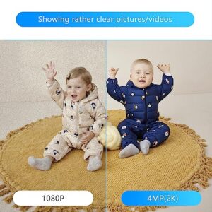 4MP Indoor Security Camera Pet with Phone App 2K 5GHz & 2.4GHz 360°Wireless WiFi Cameras for Baby/Elder/Dog/Pet Motion Detection Audible Alarm Easy Installation Compatible Alexa 1Pcs 64GB SD