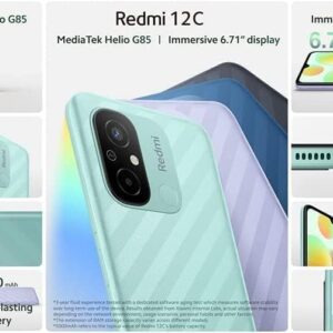 Xiaomi Redmi 12C 4G LTE (64GB + 3GB) Factory Global Unlocked GSM 6.71" 50MP Dual Camera (ONLY T-Mobile/Mint USA Market) + (w/Fast Car Charger Bundle) (Ocean Blue)