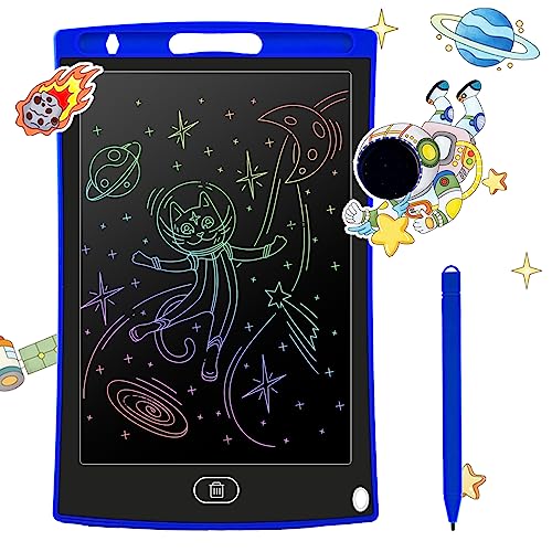 GyTeck LCD Writing Tablet for Kids Toddler Colorful Drawing Board Electronic Erasable Doodle Pad Adults Learning & Education Preschool Toys for Baby Girl Boy Gifts Travel Games Activity 8.5 Inch Blue