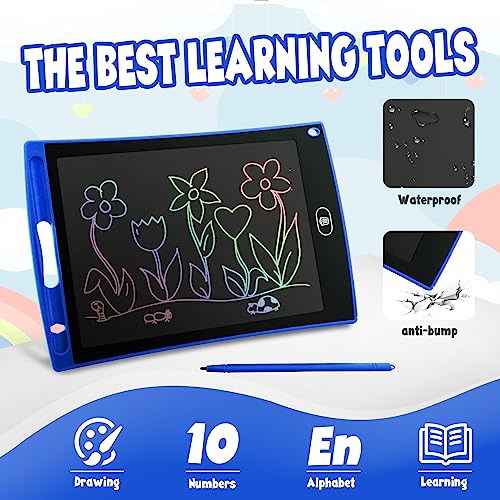 GyTeck LCD Writing Tablet for Kids Toddler Colorful Drawing Board Electronic Erasable Doodle Pad Adults Learning & Education Preschool Toys for Baby Girl Boy Gifts Travel Games Activity 8.5 Inch Blue